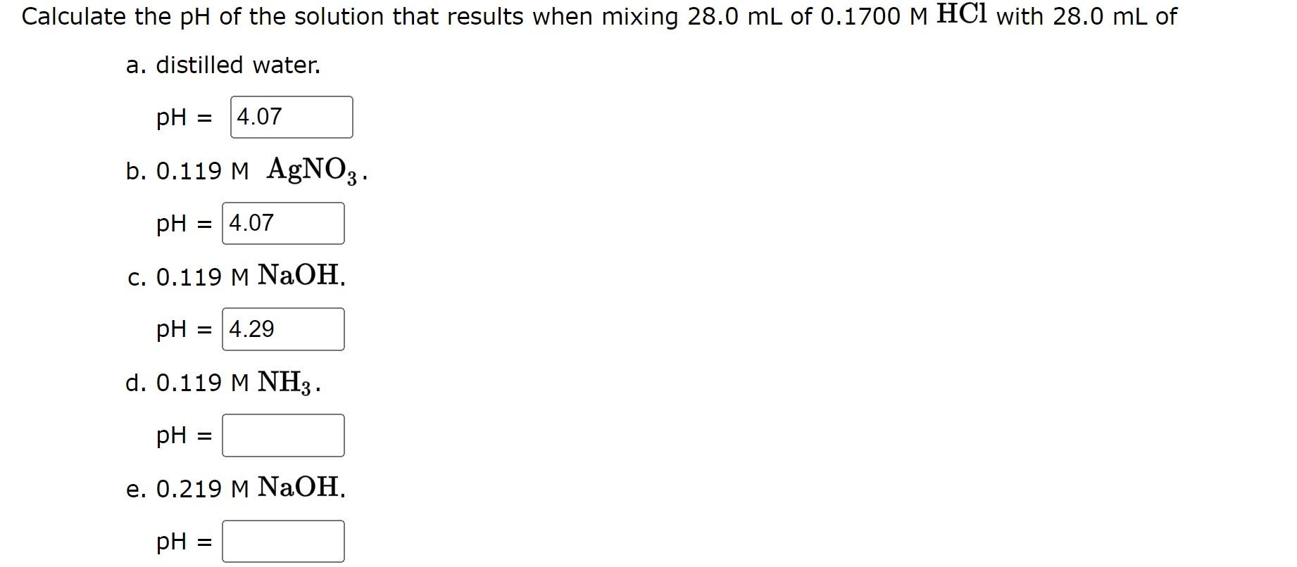 Solved Calculate the pH of the solution that results when | Chegg.com