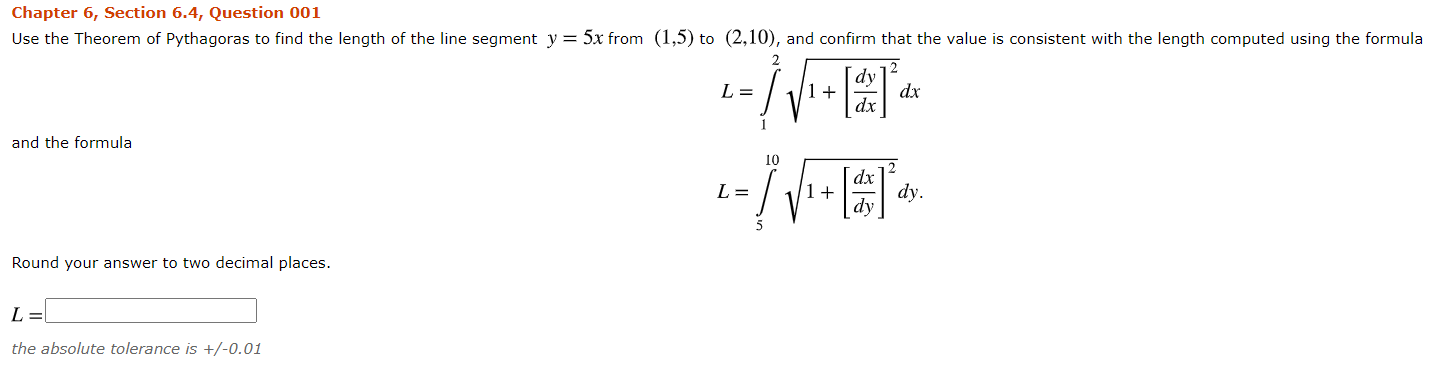 Solved Chapter 6, Section 6.4, Question 001 Use the Theorem | Chegg.com