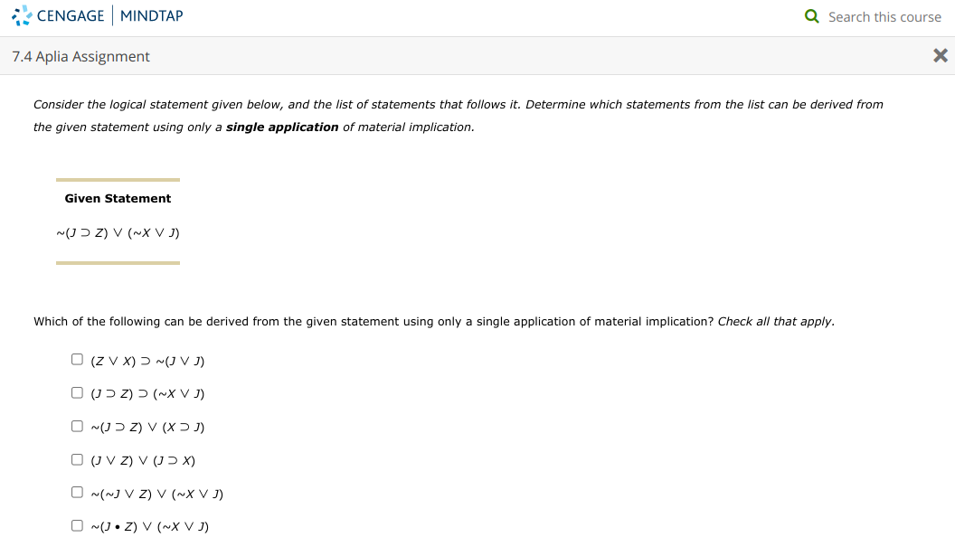 Solved CENGAGE MINDTAP Q Search this course X 7.4 Aplia | Chegg.com