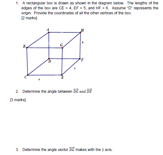 Solved 1. A rectangular box is drawn as shown in the diagram | Chegg.com
