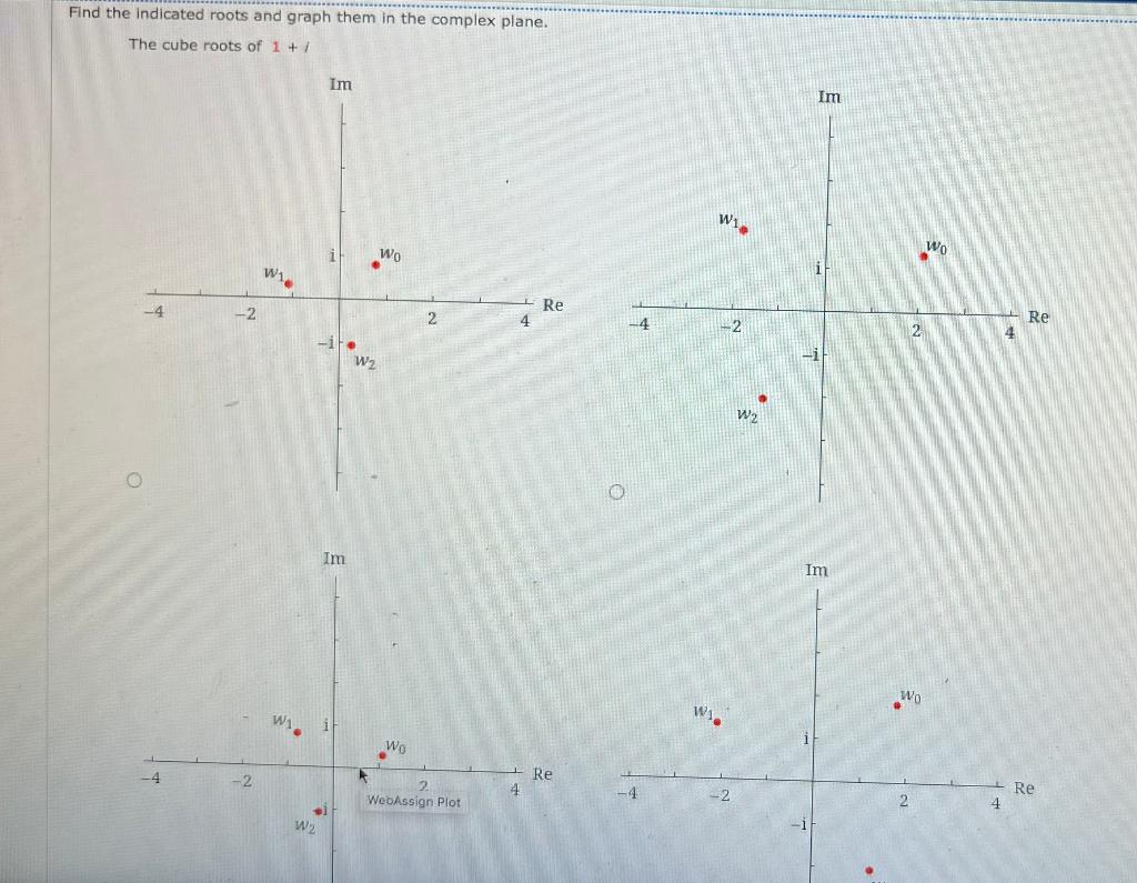 Solved Find the indicated roots and graph them in the | Chegg.com