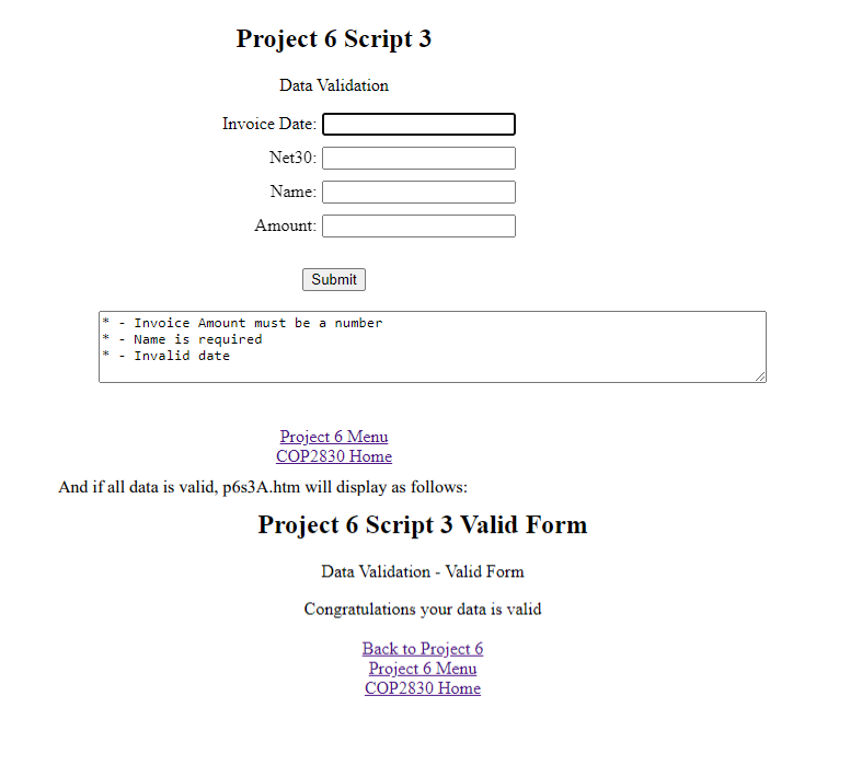 Solved OUTPUT should be similar to the following: Project 6 | Chegg.com
