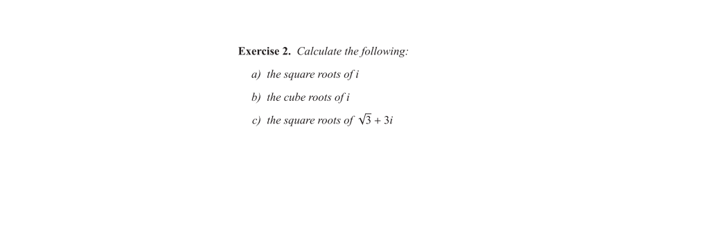 Solved Exercise 2. Calculate the following: a) the square | Chegg.com
