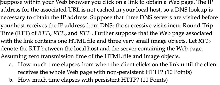Solved Suppose within your web browser you click on a link | Chegg.com
