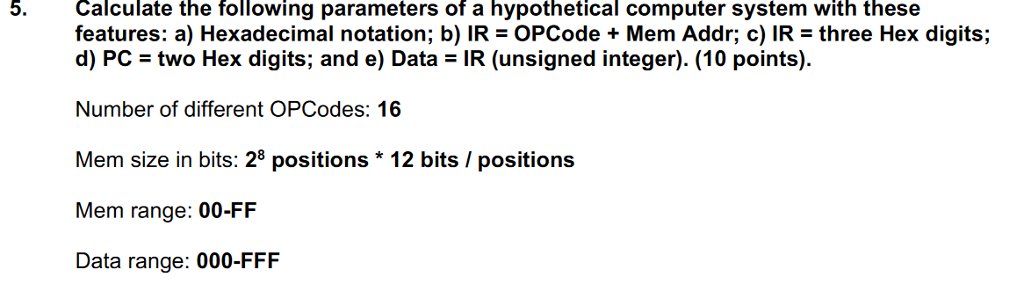 Solved 5.Calculate the following parameters of a | Chegg.com