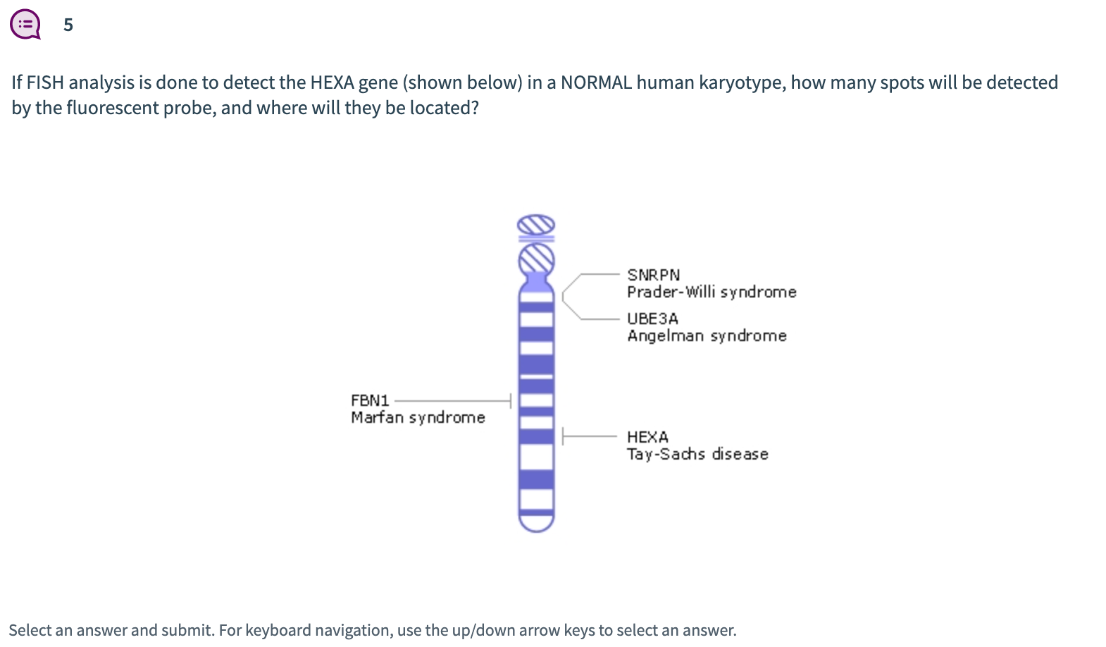 Solved 5 If FISH analysis is done to detect the HEXA gene | Chegg.com