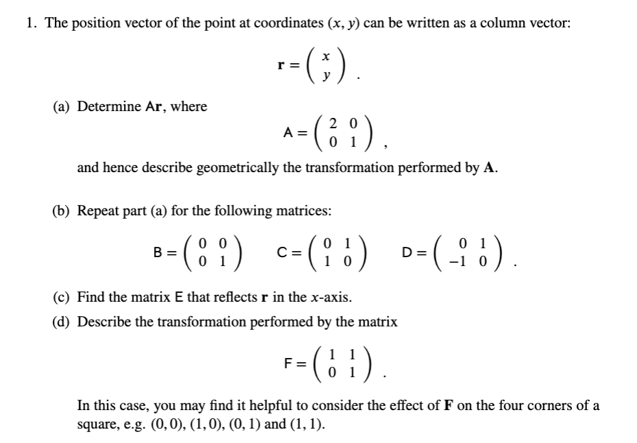 Solved 1. The position vector of the point at coordinates | Chegg.com