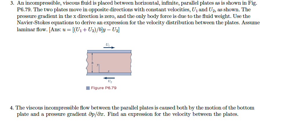 Solved 3. An incompressible, viscous fluid is placed between | Chegg.com
