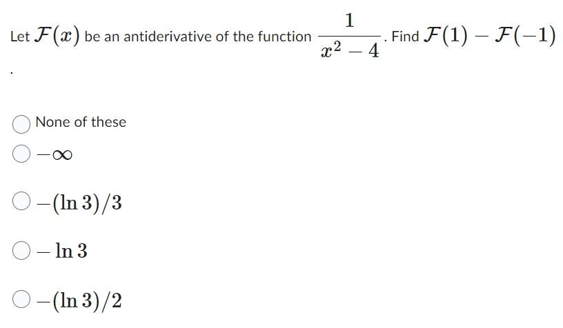 Solved Let F(x) be an antiderivative of the function x2−41. | Chegg.com