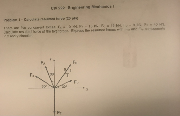 Solved CIV 222 -Engineering Mechanics l Problem 1 -Calculate | Chegg.com Solved CIV 222 -Engineering Mechanics l Problem 1 -Calculate | Chegg.com