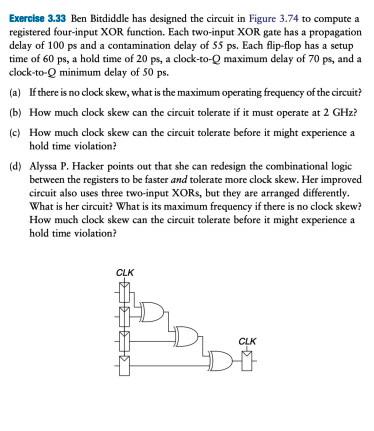 Solved Exerelse 3.33 Ben Bitdiddle has designed the circuit | Chegg.com