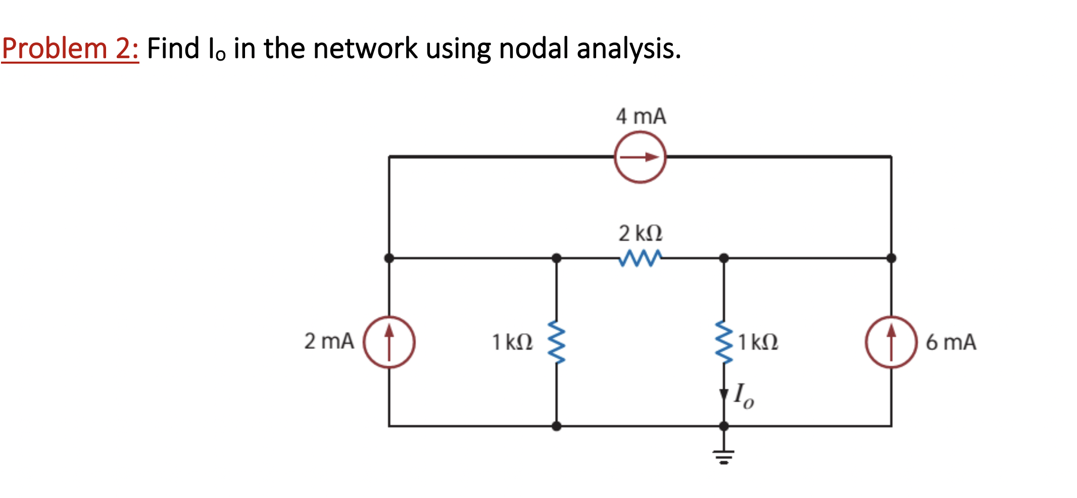 Solved Problem 2: Find Io in the network using nodal | Chegg.com