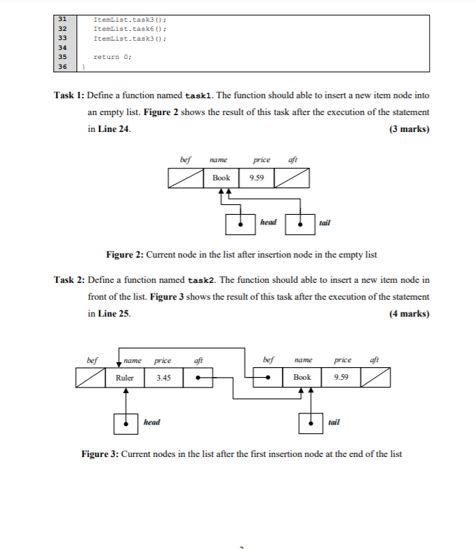 Solved ItemList. task3(); ItemList. task6(); ItemList. | Chegg.com