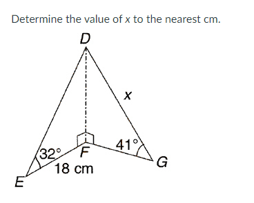 Solved Determine the value of x to the nearest cm. | Chegg.com