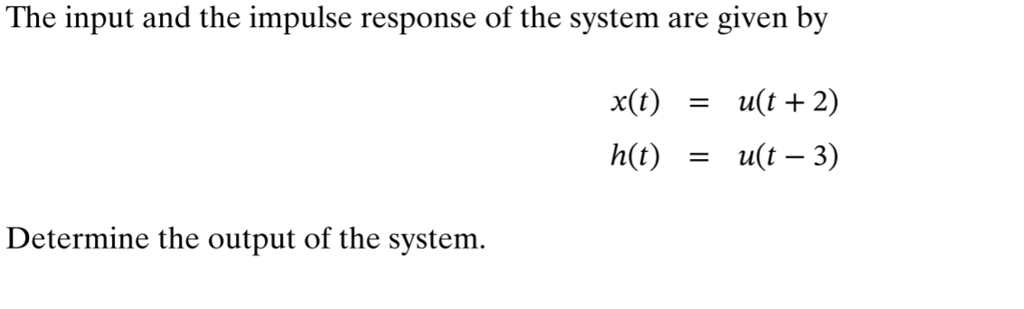 Solved The input and the impulse response of the system are | Chegg.com