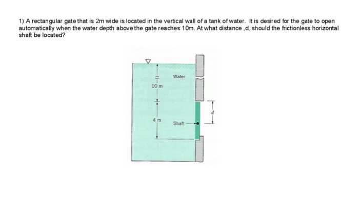 Solved 1) A rectangular gate that is 2m wide is located in | Chegg.com