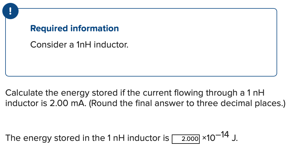 Solved Required information Consider a 1nH inductor. | Chegg.com