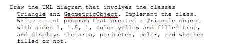 Solved Problem Description: Design a class named Triangle | Chegg.com