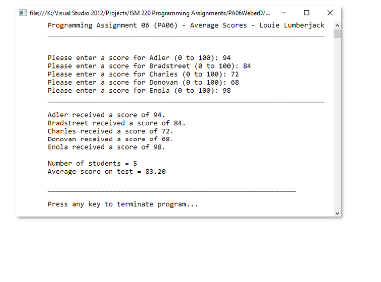 Programming Assignment 6 - (10 points possible) | Chegg.com