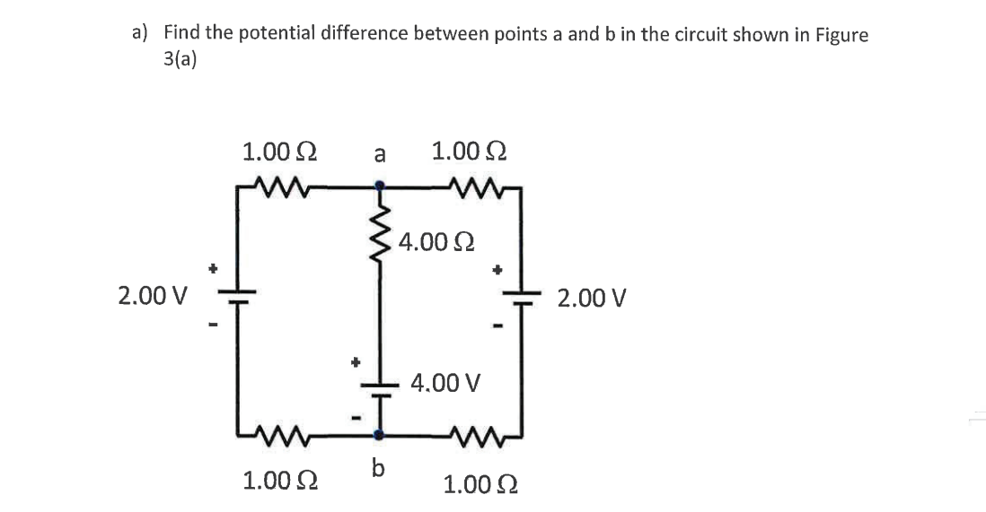 Solved a) Find the potential difference between points a and | Chegg.com