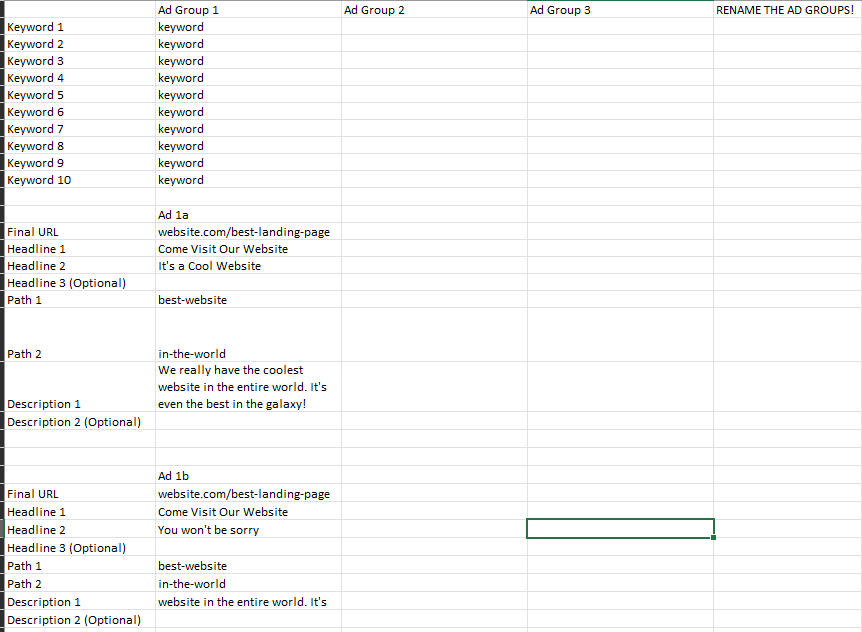 Google Search Ad Creation Assignment Using the PPC | Chegg.com