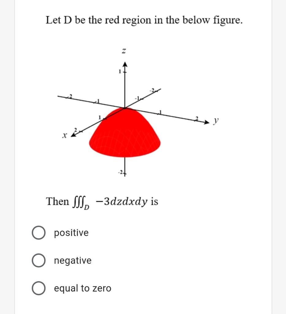 Solved Let D be the red region in the below figure. x Then | Chegg.com