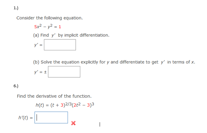 Solved 1.) Consider the following equation. 5x2 - y2 = 1 (a) | Chegg.com