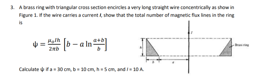 Solved 3. A brass ring with triangular cross section | Chegg.com