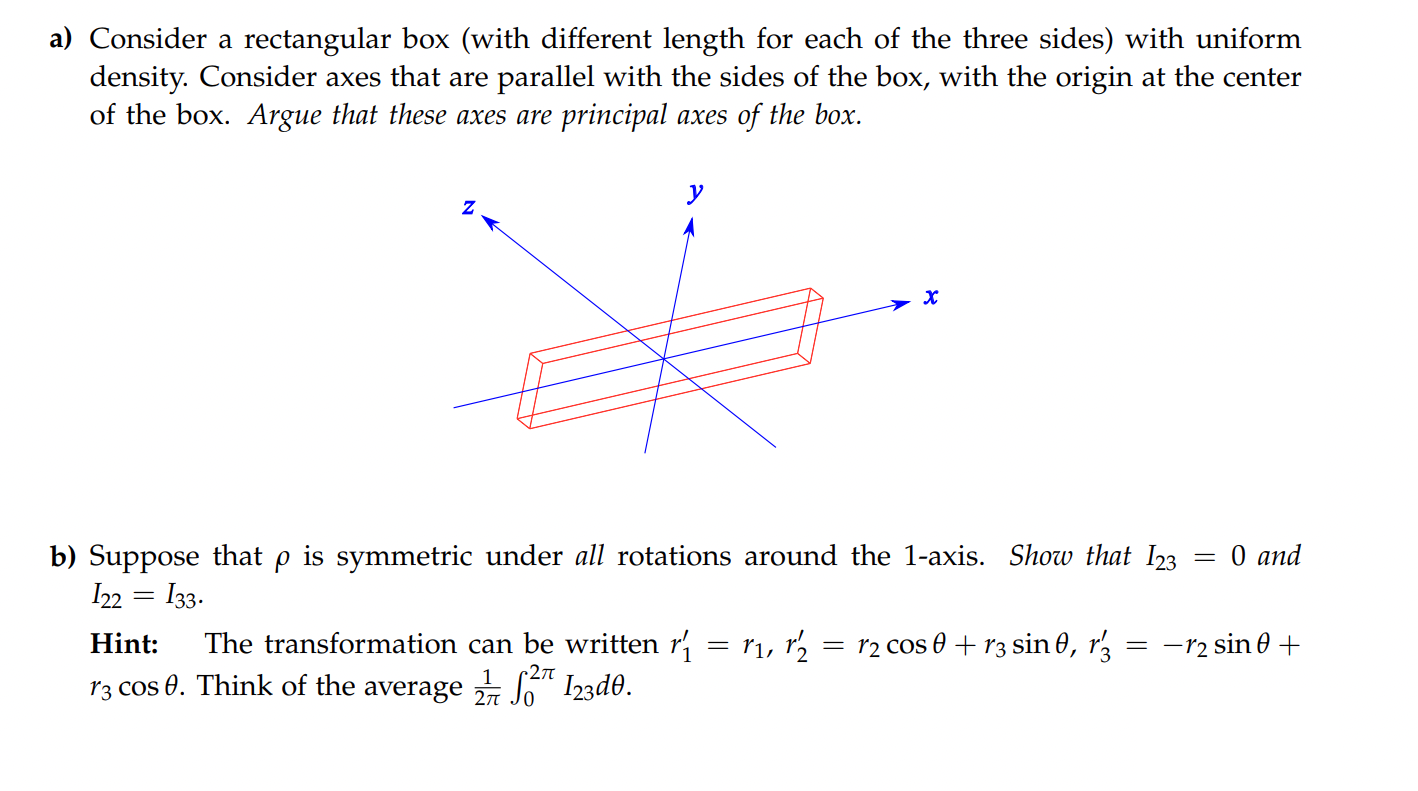 Solved a) Consider a rectangular box (with different length | Chegg.com
