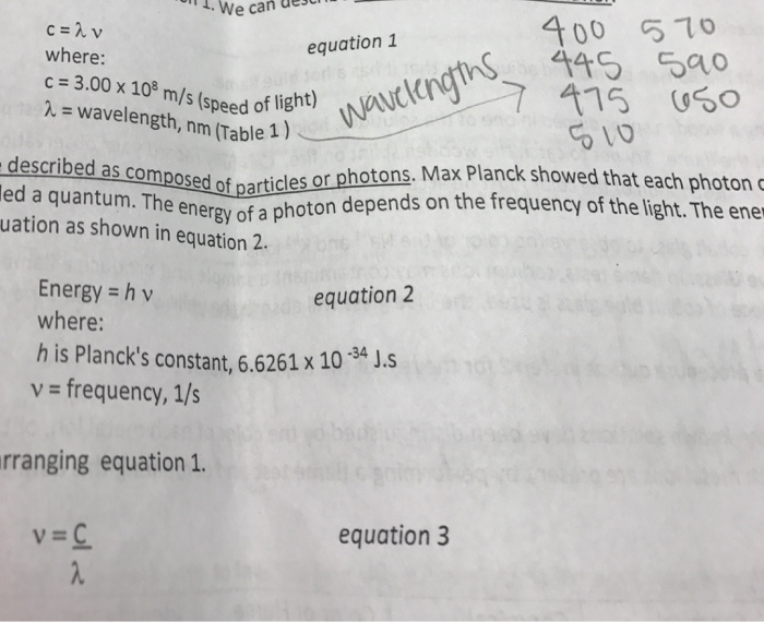 Solved C = lambda v where: c = 3.00 times 10^8 m/s (speed | Chegg.com