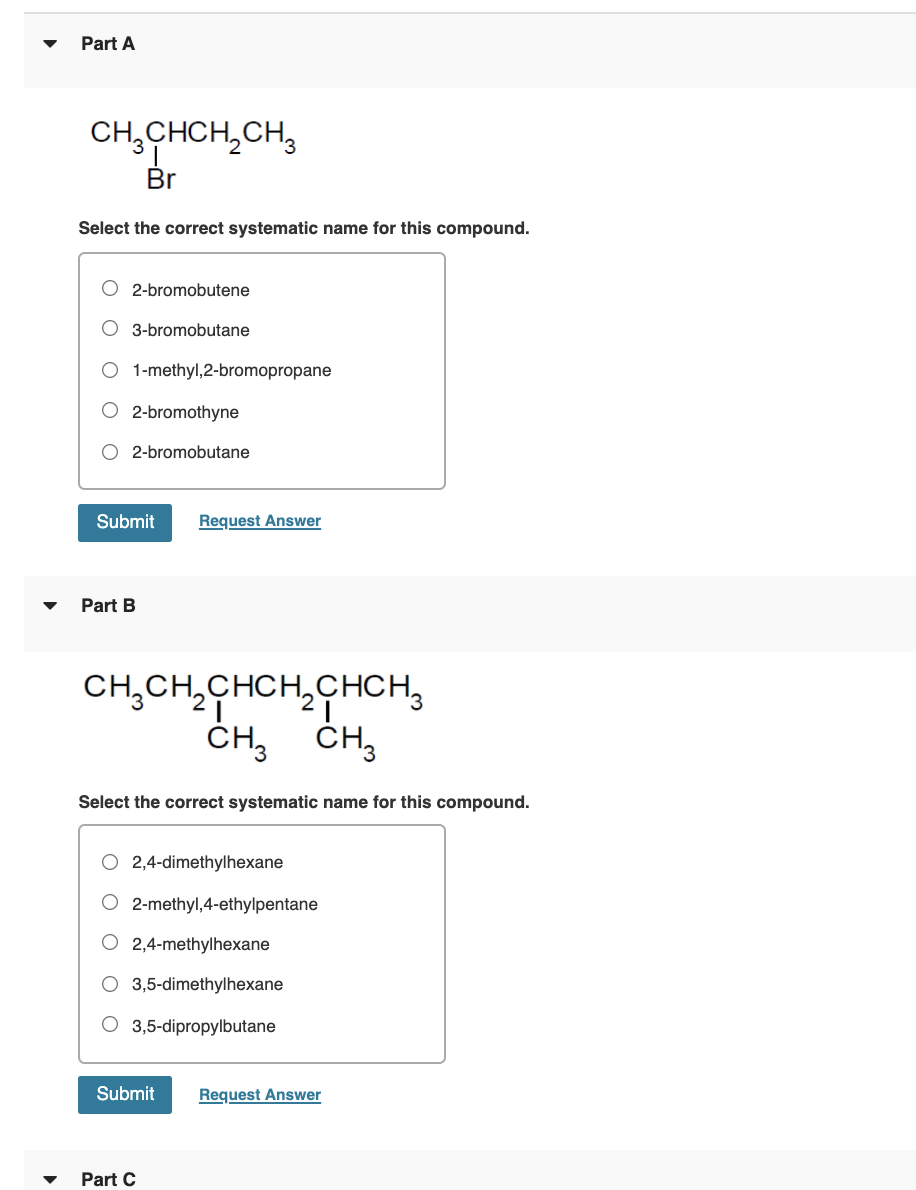 Solved Part A CH, CHCH.CH Br Select the correct systematic | Chegg.com