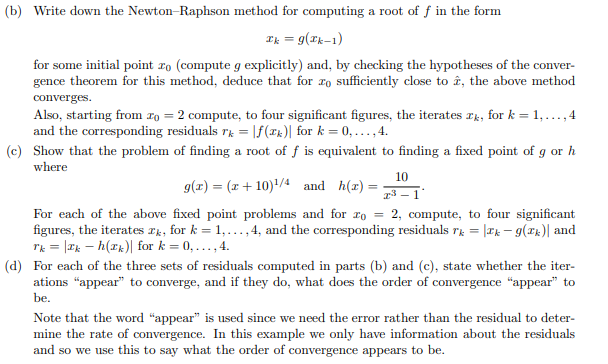Solved Consider the problem of finding a root of the | Chegg.com