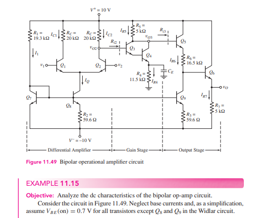 Solved EXAMPLE 11.15 Objective: Analyze the dc | Chegg.com