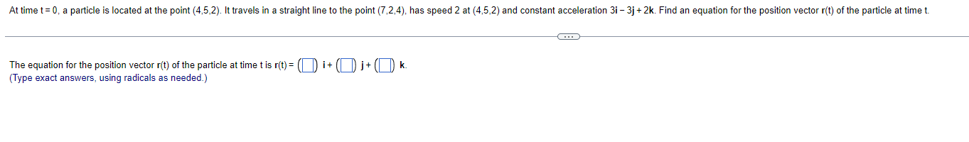 Solved The equation for the position vector r(t) of the | Chegg.com