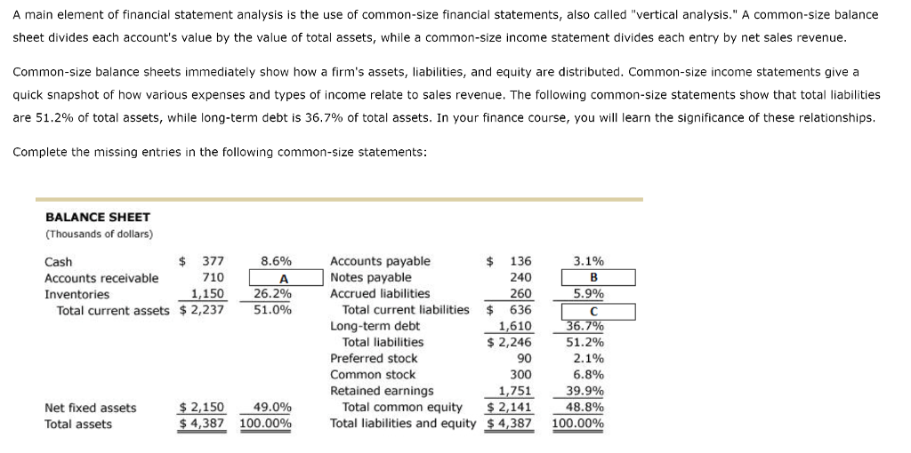 Solved A main element of financial statement analysis is the | Chegg.com