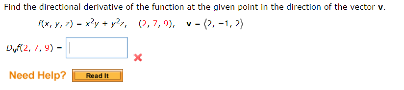 Solved Find The Directional Derivative Of The Function At