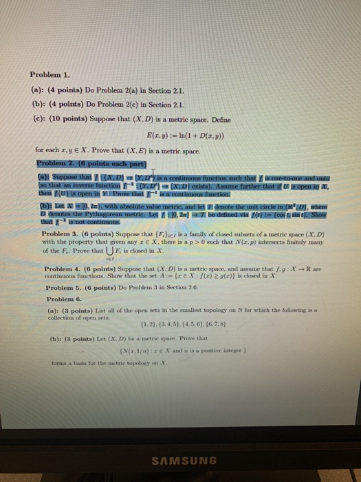 Solved Problem 1. (a): (4 points) Do Problem 2(a) in Section | Chegg.com
