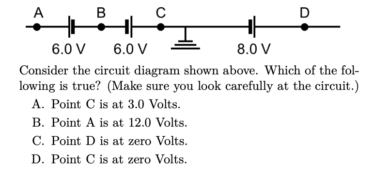 Solved Consider The Circuit Diagram Shown Above Which Of