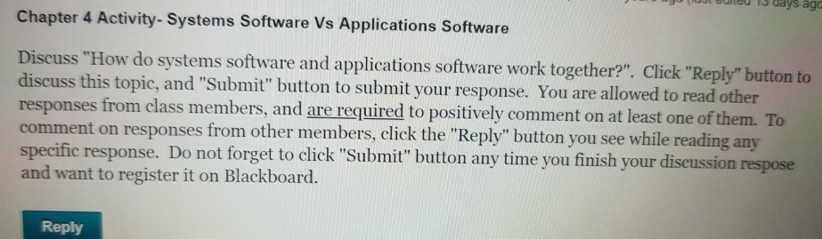 Solved Chapter 4 Activity- Systems Software Vs Applications | Chegg.com