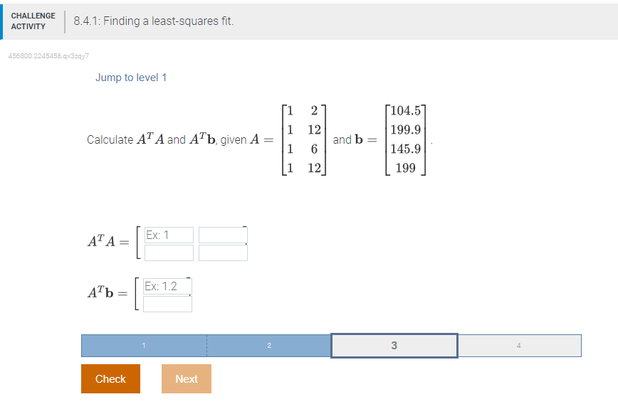 Solved Jump to level 1 Calculate ATA and ATb, given | Chegg.com