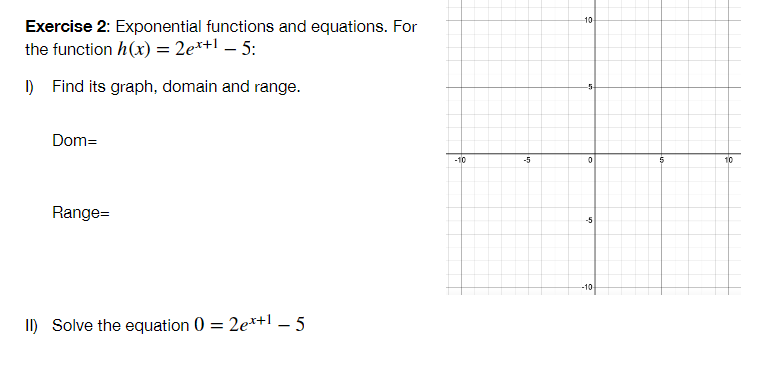 Solved Exercise 2: Exponential functions and equations. For | Chegg.com