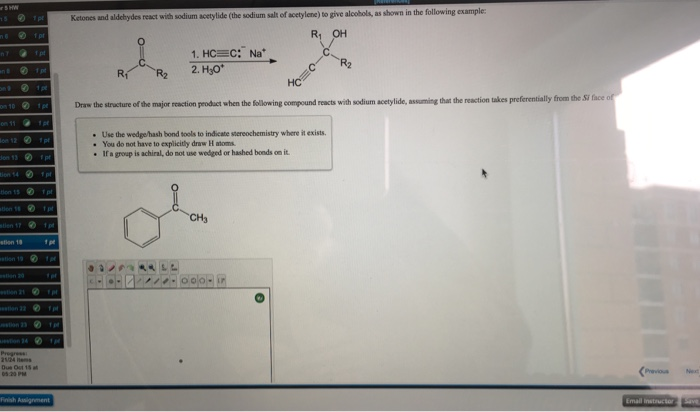 Solved Ketones and aldehydes react with sodium acetylide | Chegg.com