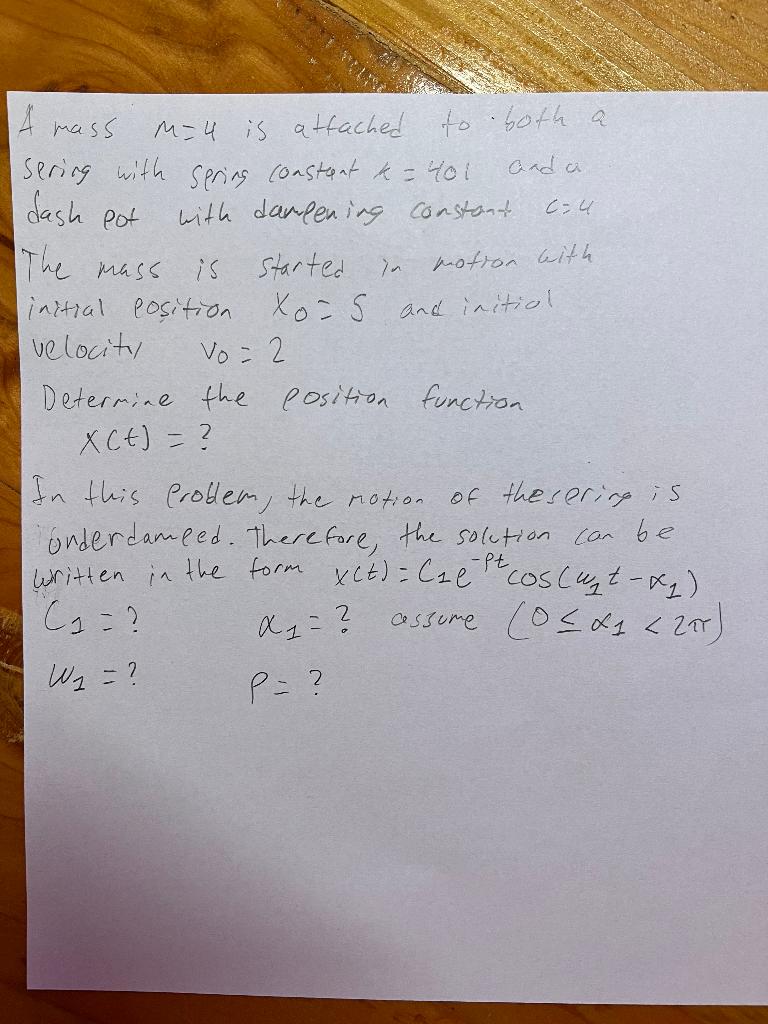 Solved A mass M=4 is atfached to both a sering with sering | Chegg.com