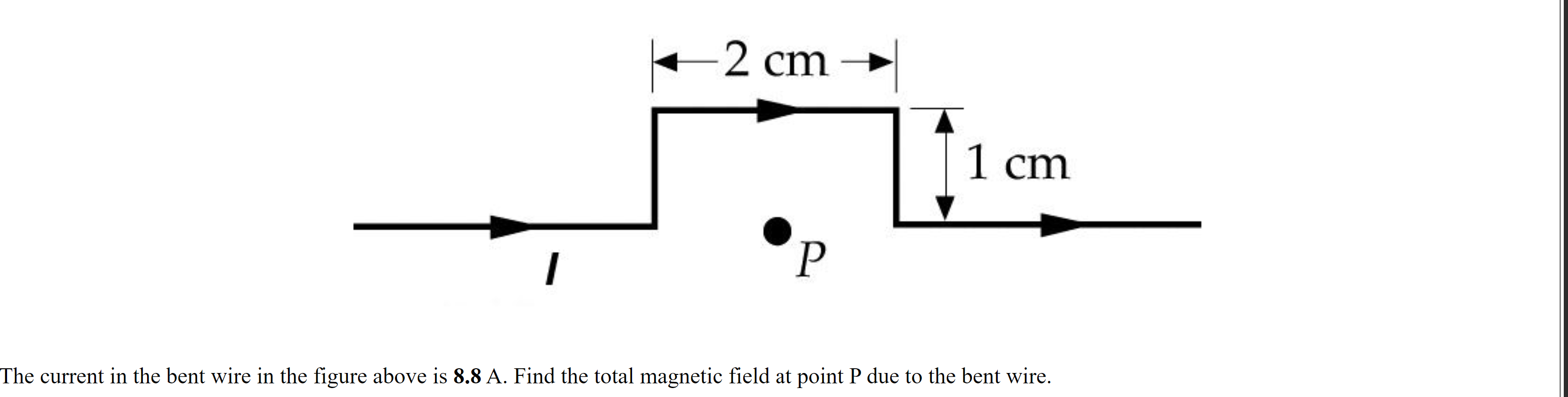 Solved The current in the bent wire in the figure above is | Chegg.com