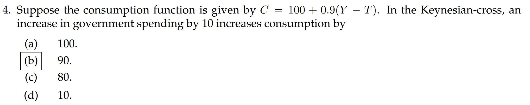 Solved Suppose the consumption function is given by | Chegg.com