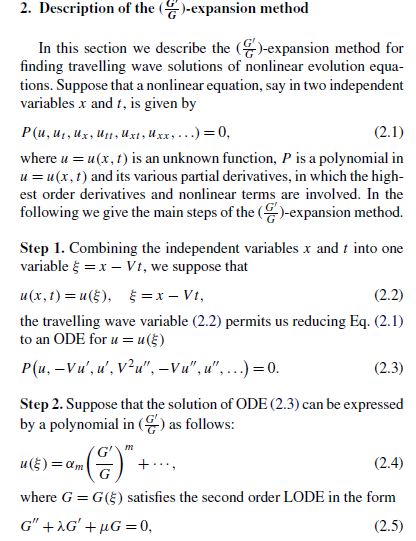 Solved 2. Description of the (GG∗)-expansion method In this | Chegg.com