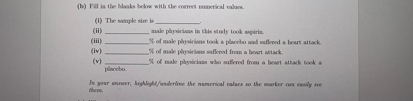Solved I. The Physician's Health Study: Lawrence Craven, a | Chegg.com