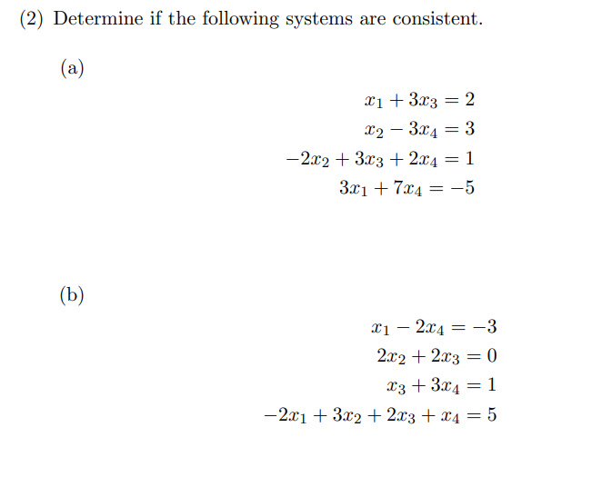 Solved (2) Determine if the following systems are | Chegg.com