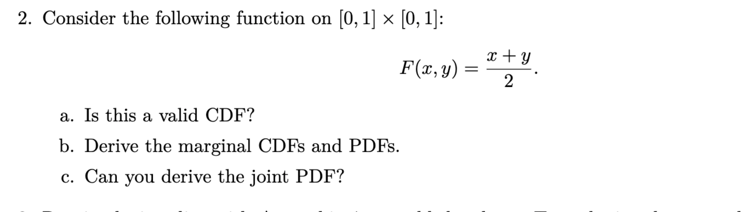 Solved 2. Consider the following function on [0, 1] x [0, | Chegg.com