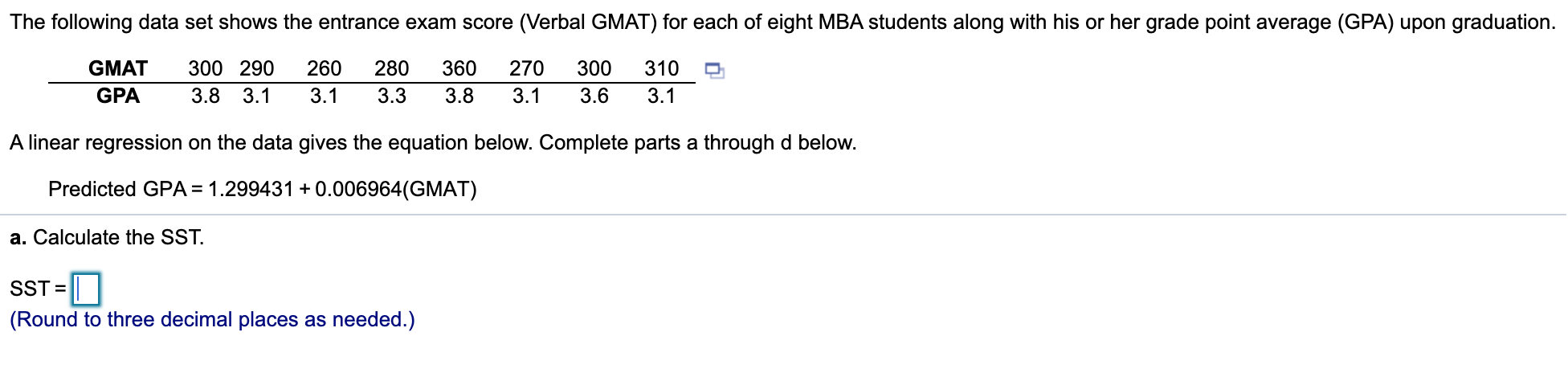 Solved b. Partition the total sum of squares into the SSR | Chegg.com